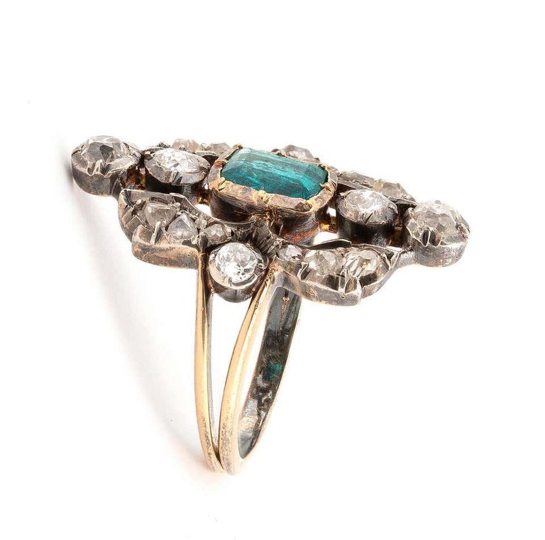 Antique Emerald and Diamond Ring at 1stDibs