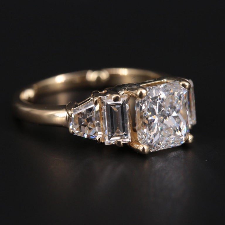 Customizable Antique Style Emerald Cut Diamond Engagement Ring, Unique ...
