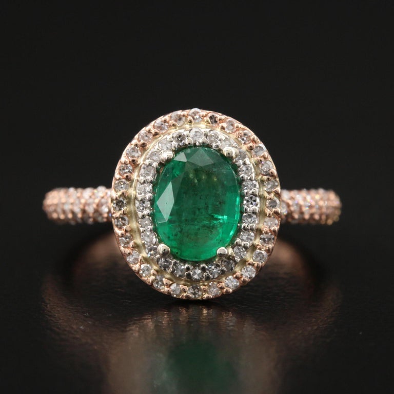 Customizable Antique Emerald Engagement Ring, Antique Half Eternity ...
