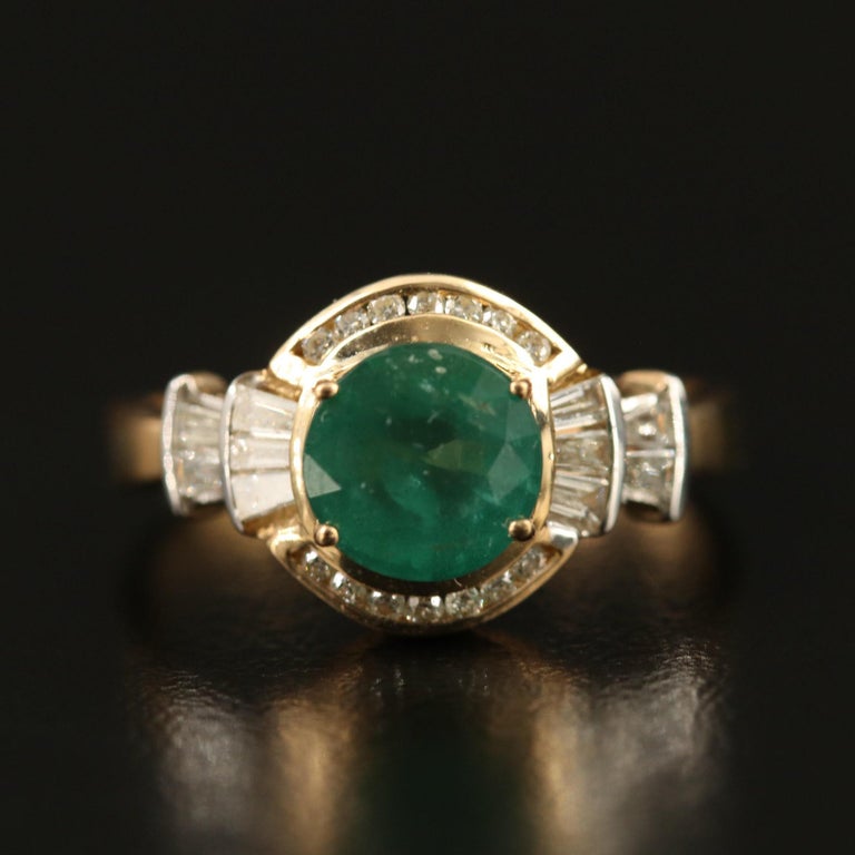 Customizable Antique Emerald Engagement Ring, Emerald Wedding Ring For ...