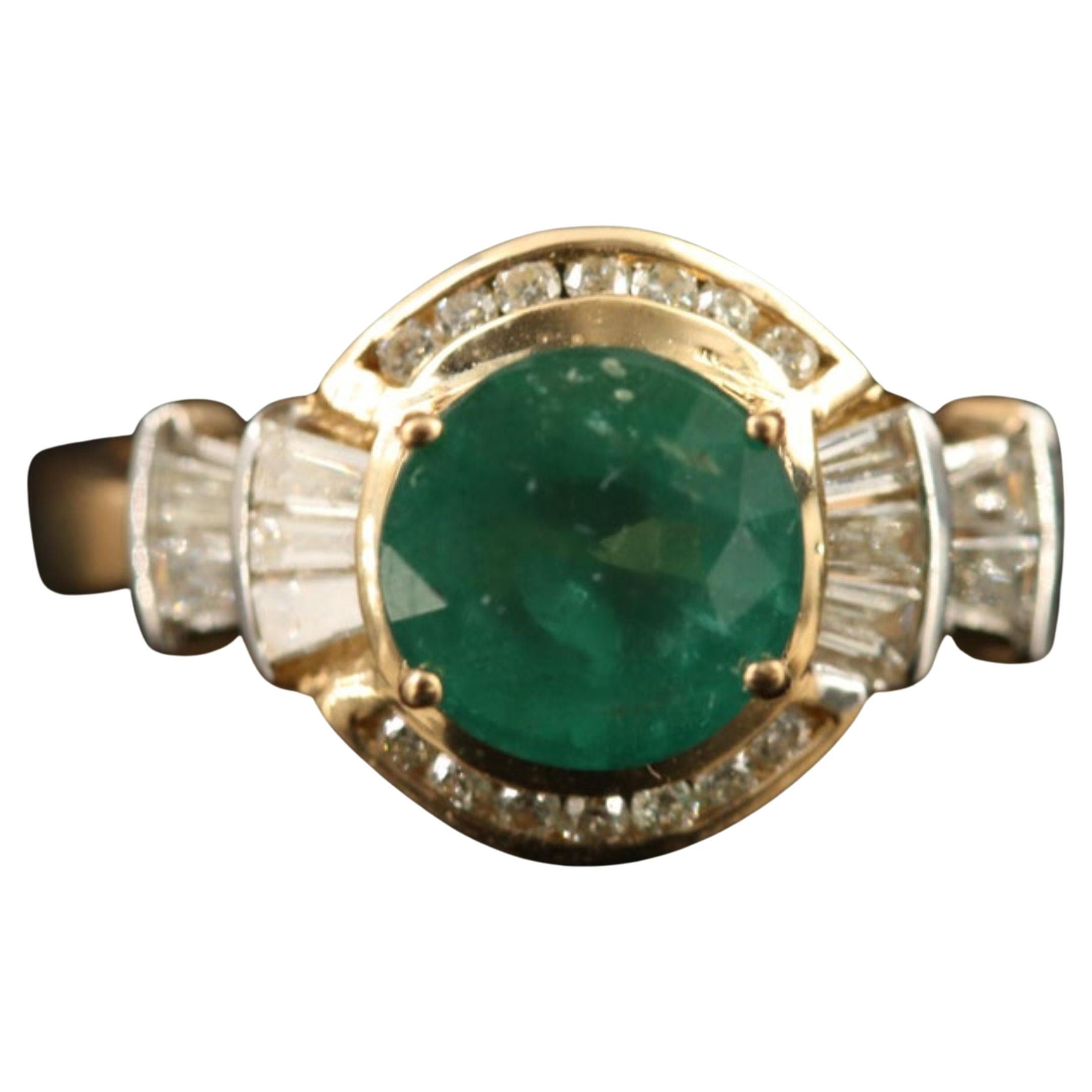 Customizable Antique Floral Emerald Engagement Ring, European Emerald ...