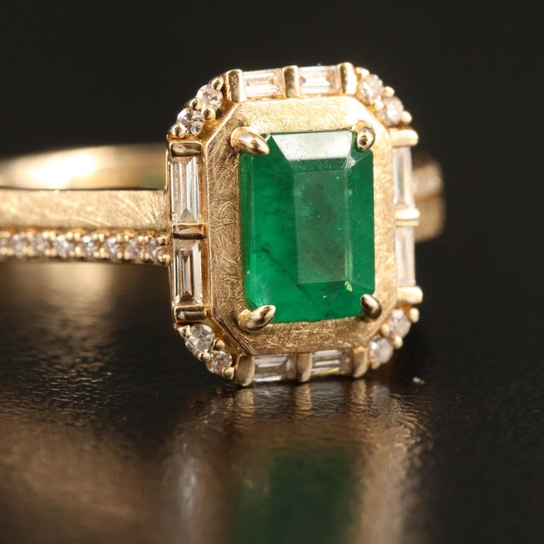 Customizable Antique Emerald Engagement Ring, Victorian Emerald Wedding ...