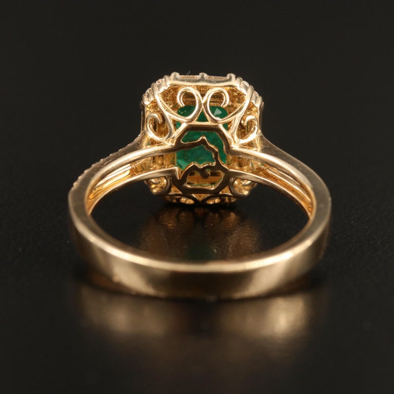 Customizable Antique Emerald Engagement Ring, Victorian Emerald Wedding ...