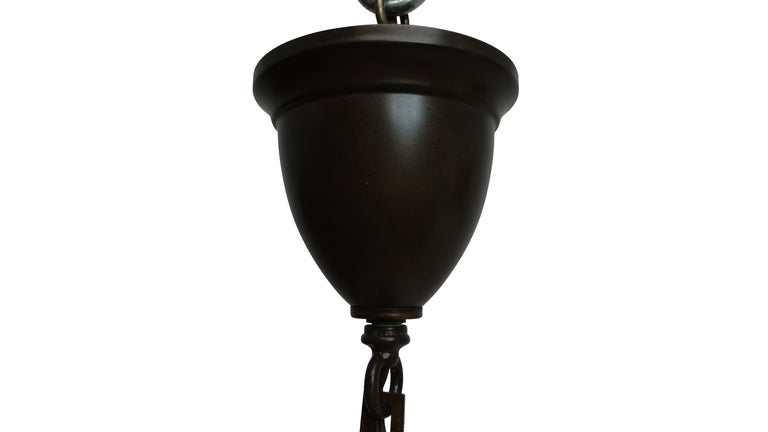 Antique Emeralite Green Encased Glass Pendant Hanging Light Fixture at ...