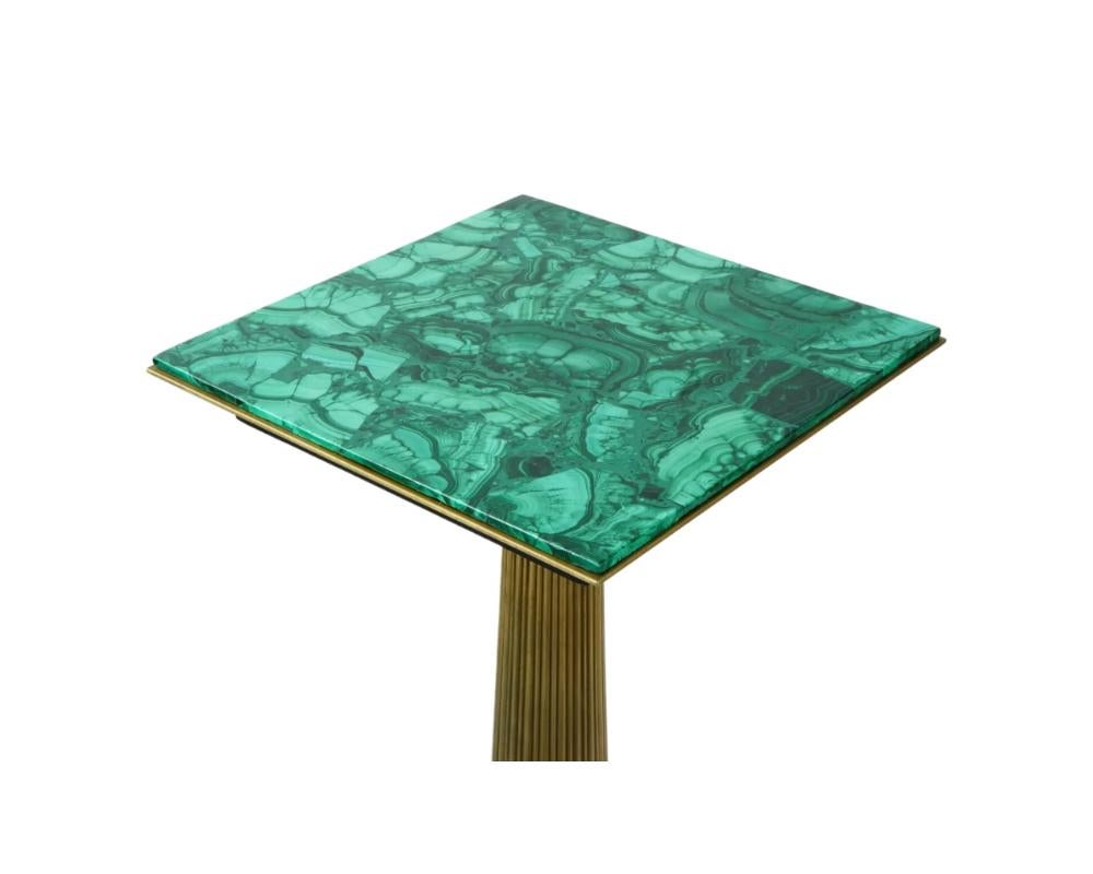 Antique Empire Gilt Bronze And Malachite Side Tables For Sale at 1stDibs