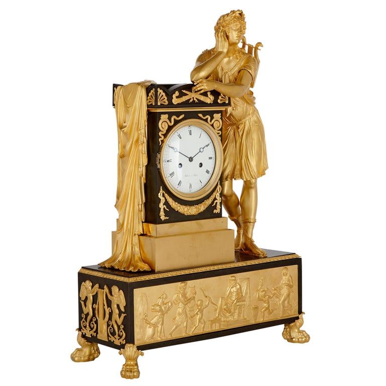 Antique Empire Period Neoclassical Style Mantel Clock at 1stDibs