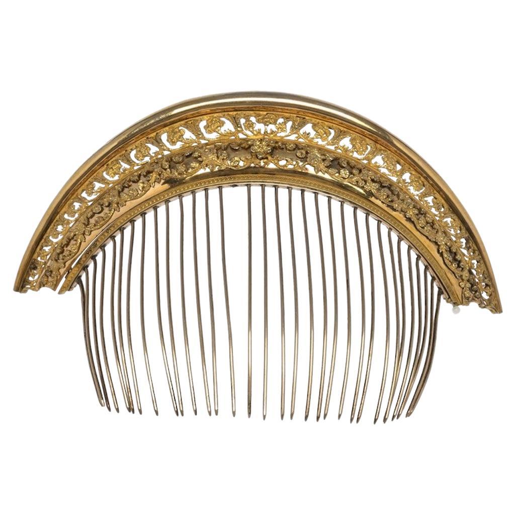 Antique Empire Tiara Comb Hair Ornament Head Ornament Silver Guilt Gilt ...