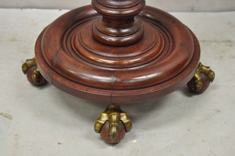 Antique Empire Victorian Walnut Barley Twist Spiral Carved Pedestal ...
