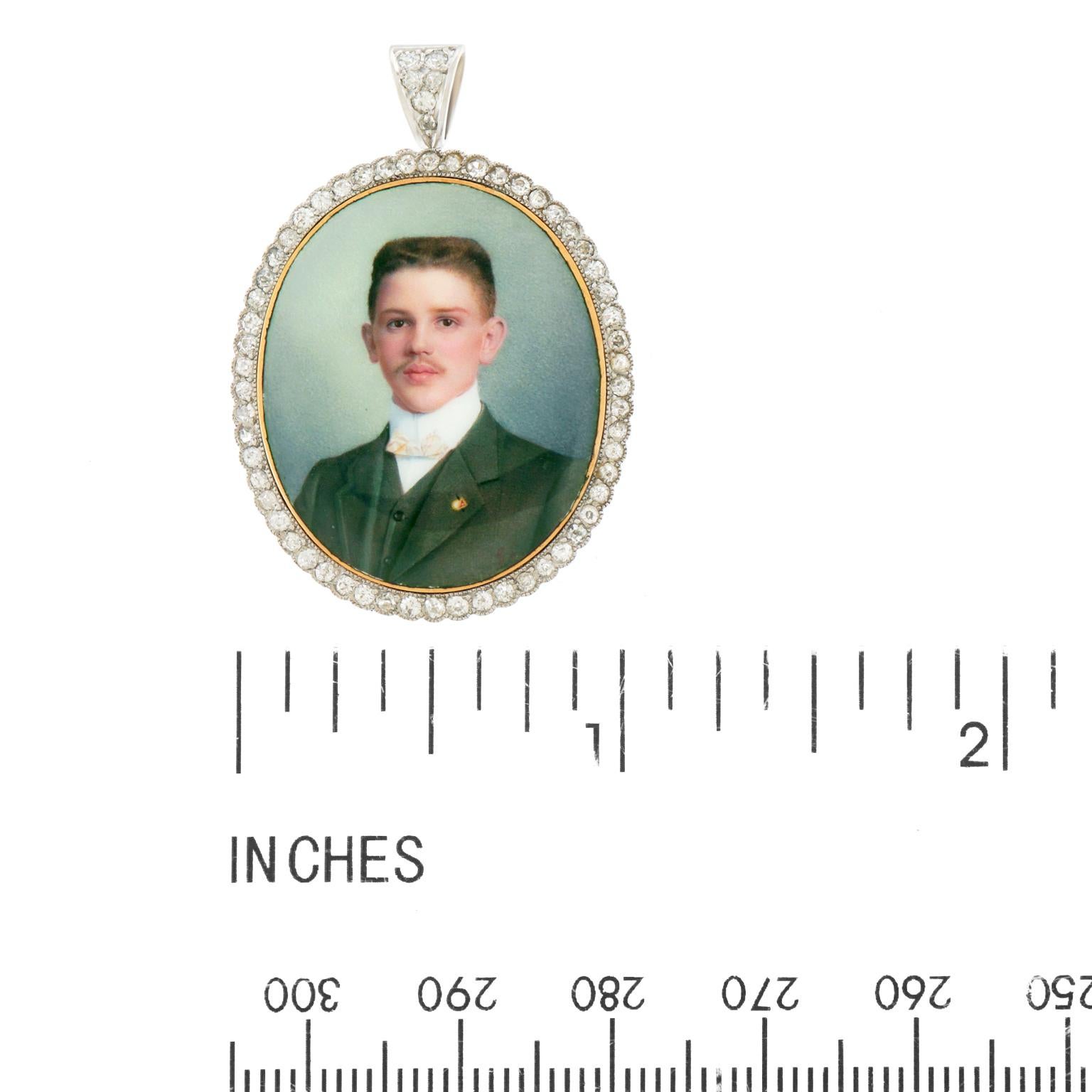 Antique Enameled Portrait Pin-Pendant at 1stDibs