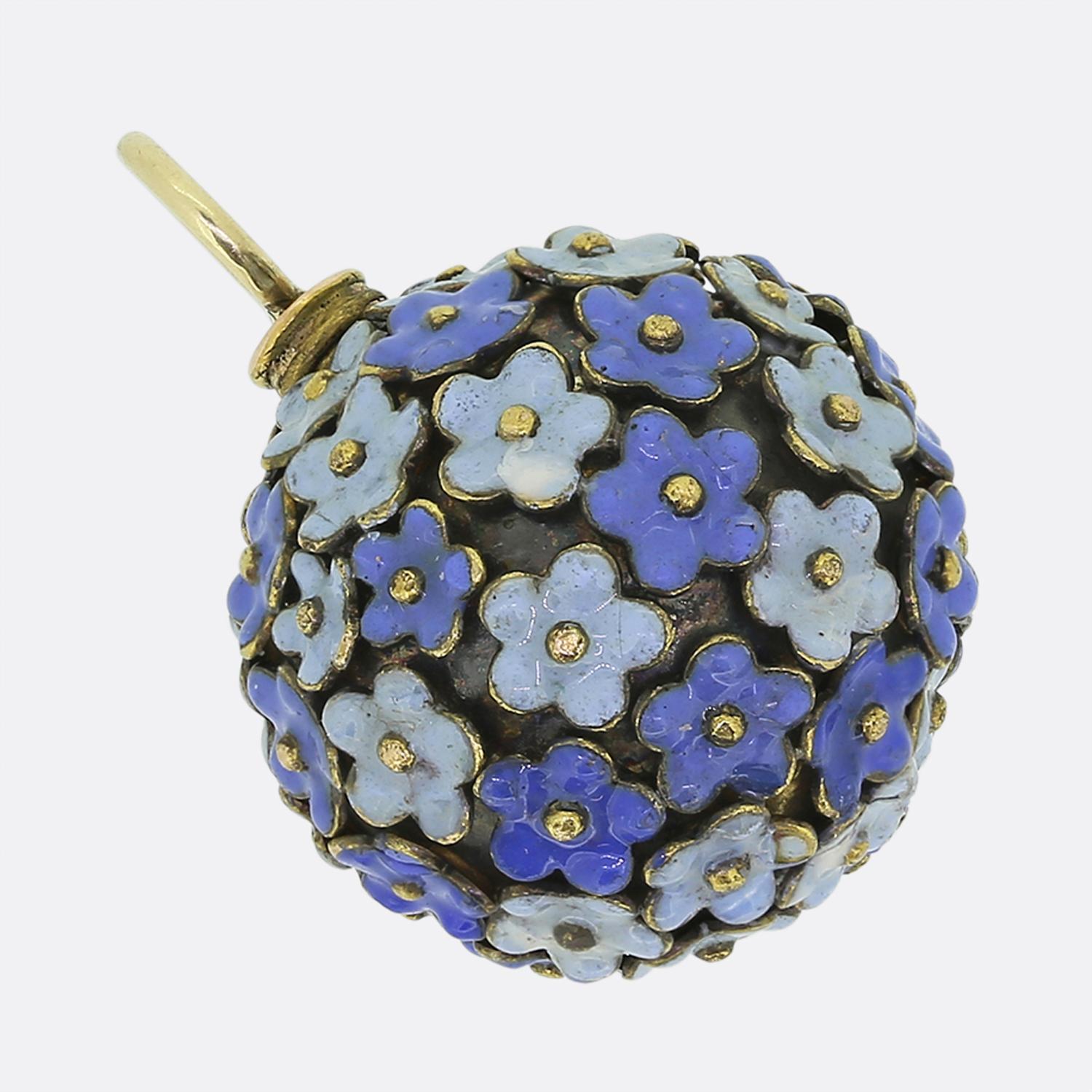 Antique Enamelled 'Forget-Me-Not' Pendant For Sale at 1stDibs
