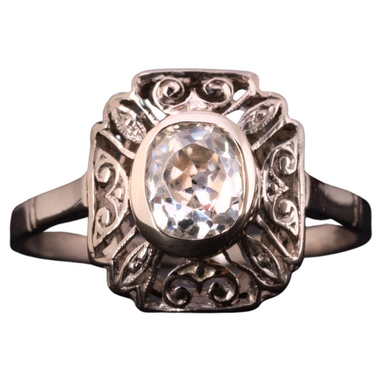 Antique Engagement 1.1 CT Diamond Solitaire Ring, Old European Cut ...