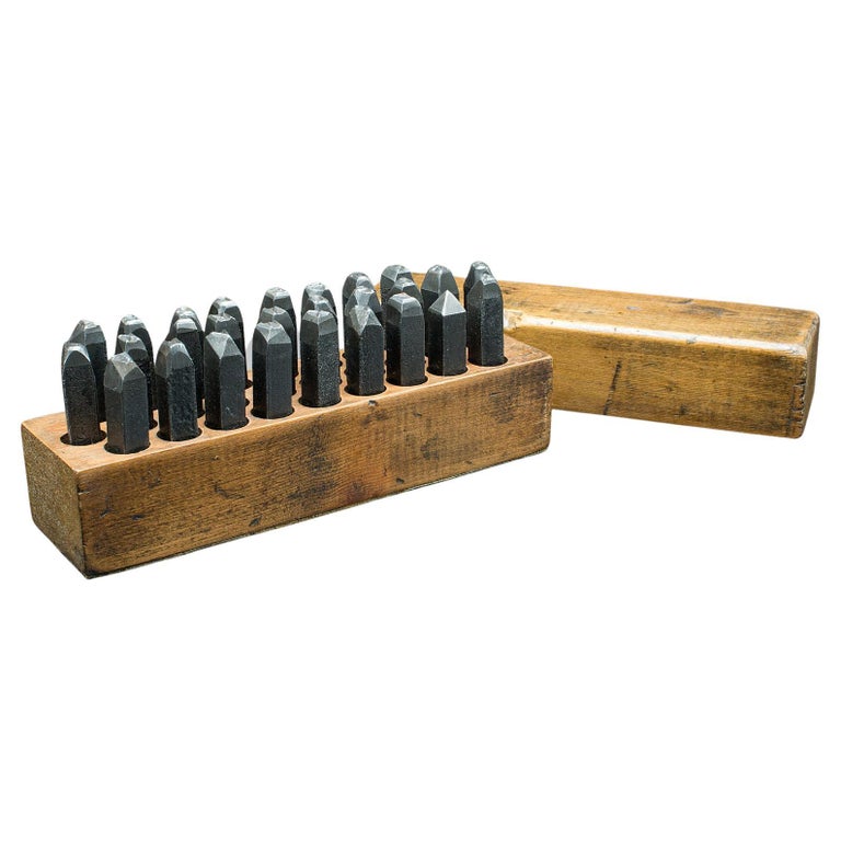 Antique Engineer's Letter Punch Set, English, Beech, Steel, Engraving ...