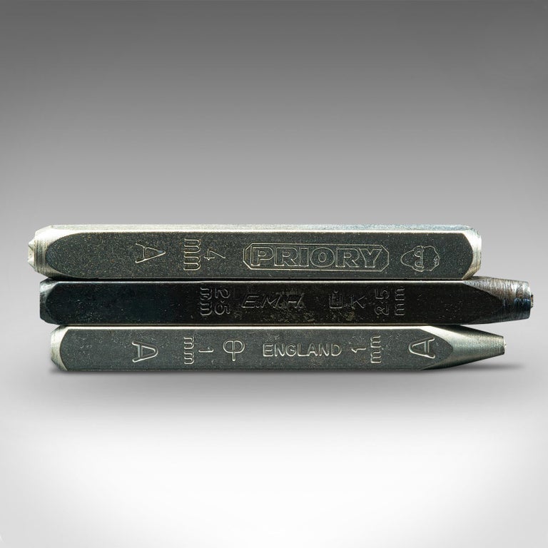 Antique Engineer's Letter Punch Set, English, Craftsman, Tool Block ...