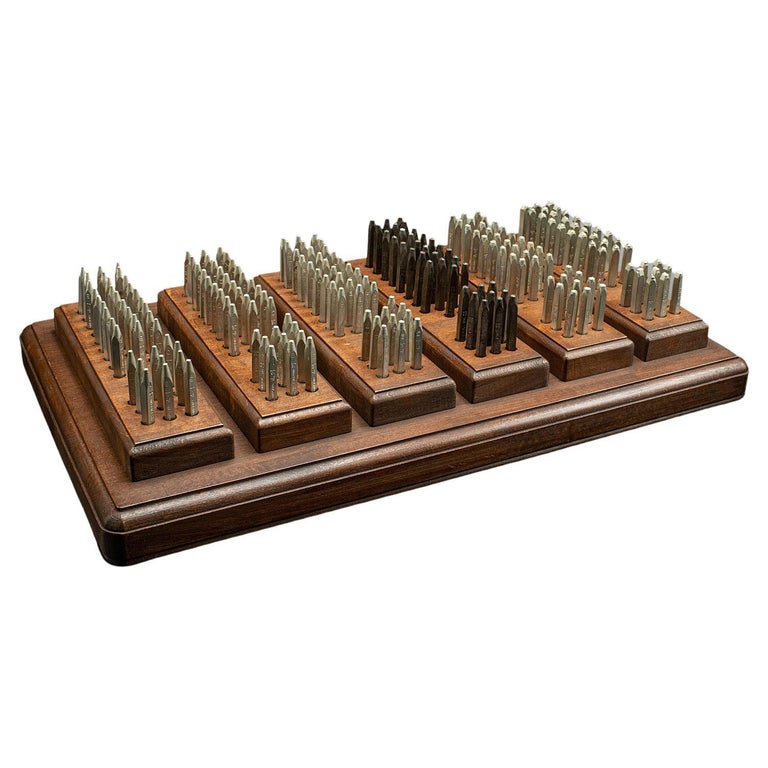 Antique Engineer's Letter Punch Set, English, Craftsman, Tool Block ...
