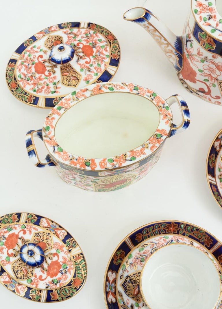 Antique England Royal Crown Derby Imari Porcelain Tea Service at 1stDibs