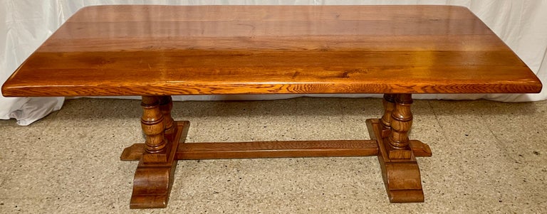 Antique English 19th Century Solid Golden Oak Trestle Table For Sale at ...