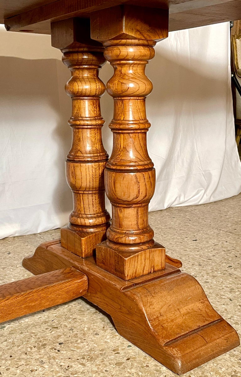 Antique English 19th Century Solid Golden Oak Trestle Table For Sale at ...