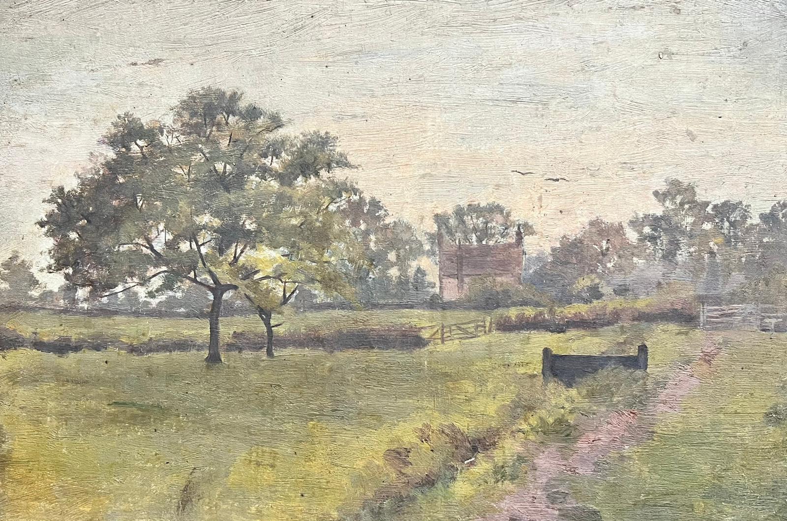 Antique English - Antique Victorian English Oil Empty Animal Field With ...