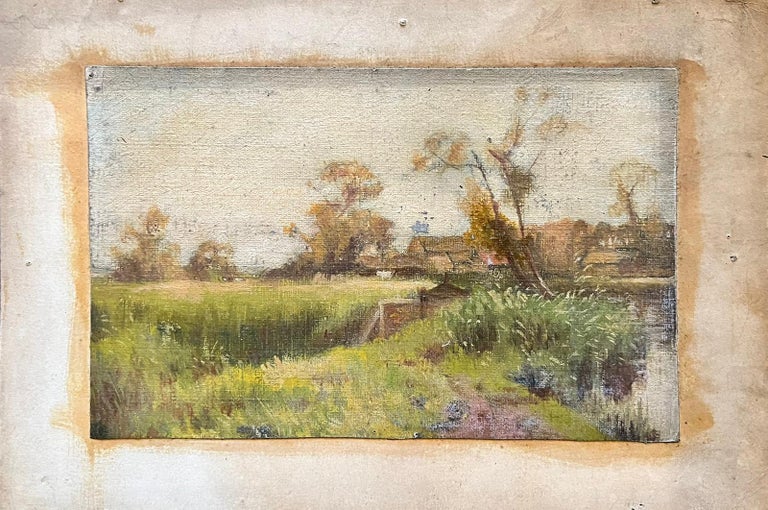 Antique English - Antique Victorian English Oil Open Field View Of ...