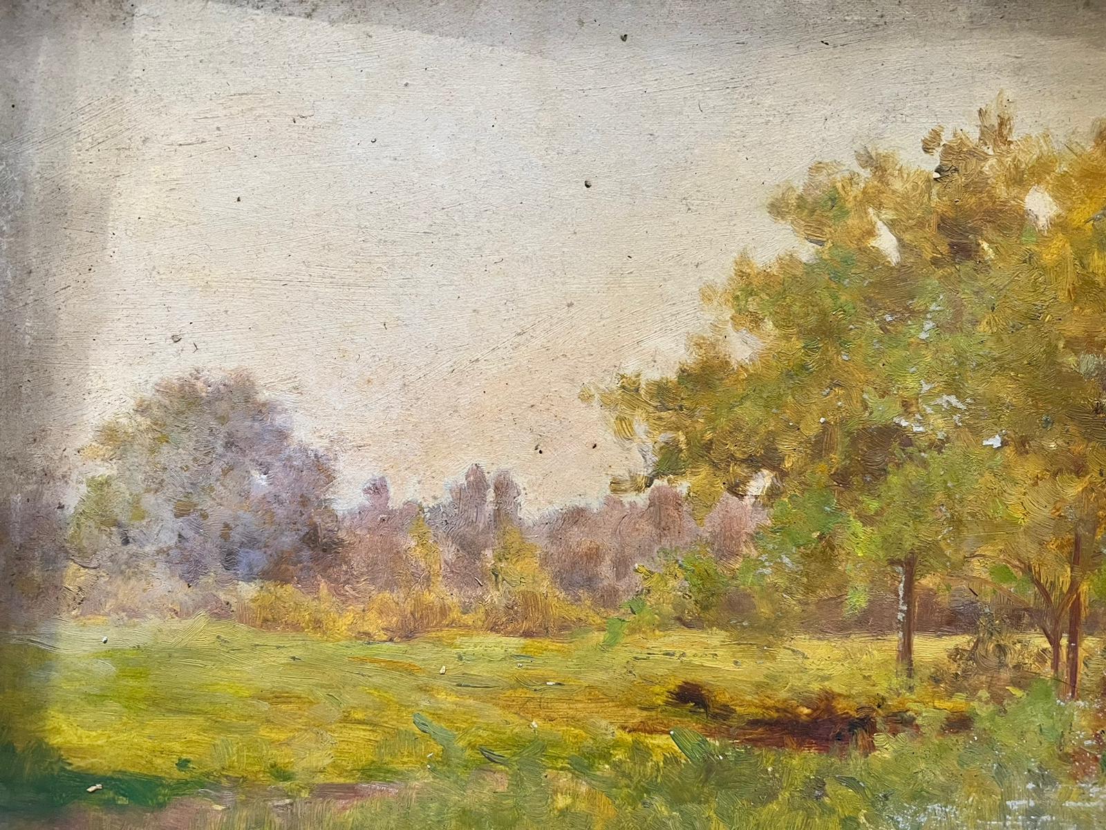 Antique English - Antique Victorian English Oil Open Woodland Landscape ...