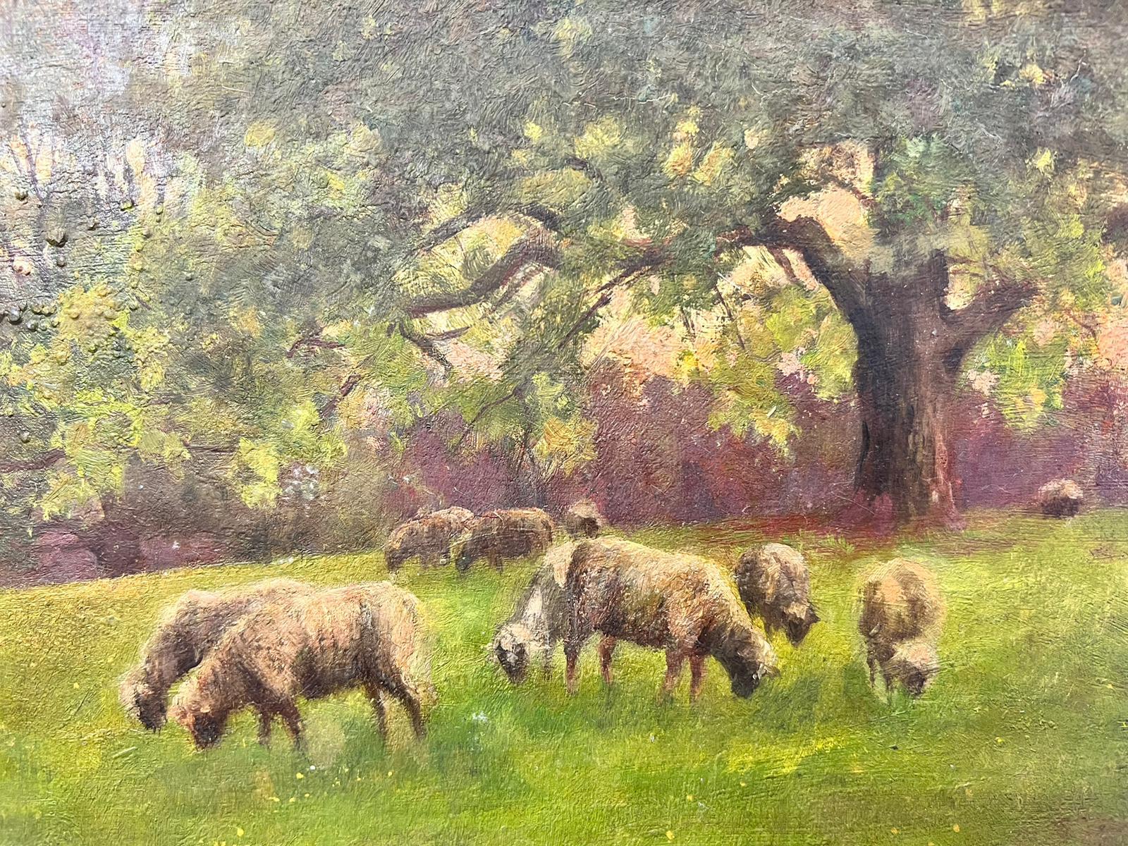 Antique English - Antique Victorian English Oil Sheep In Meadow ...