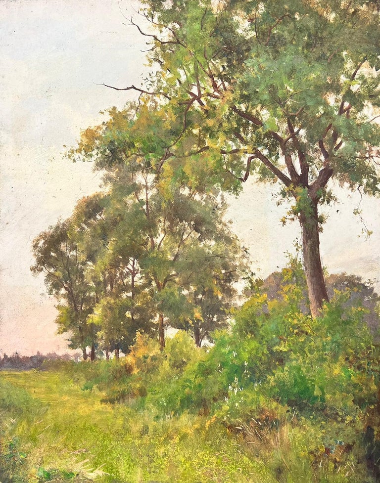 Antique English - Antique Victorian English Oil Tall Trees In Woodland ...