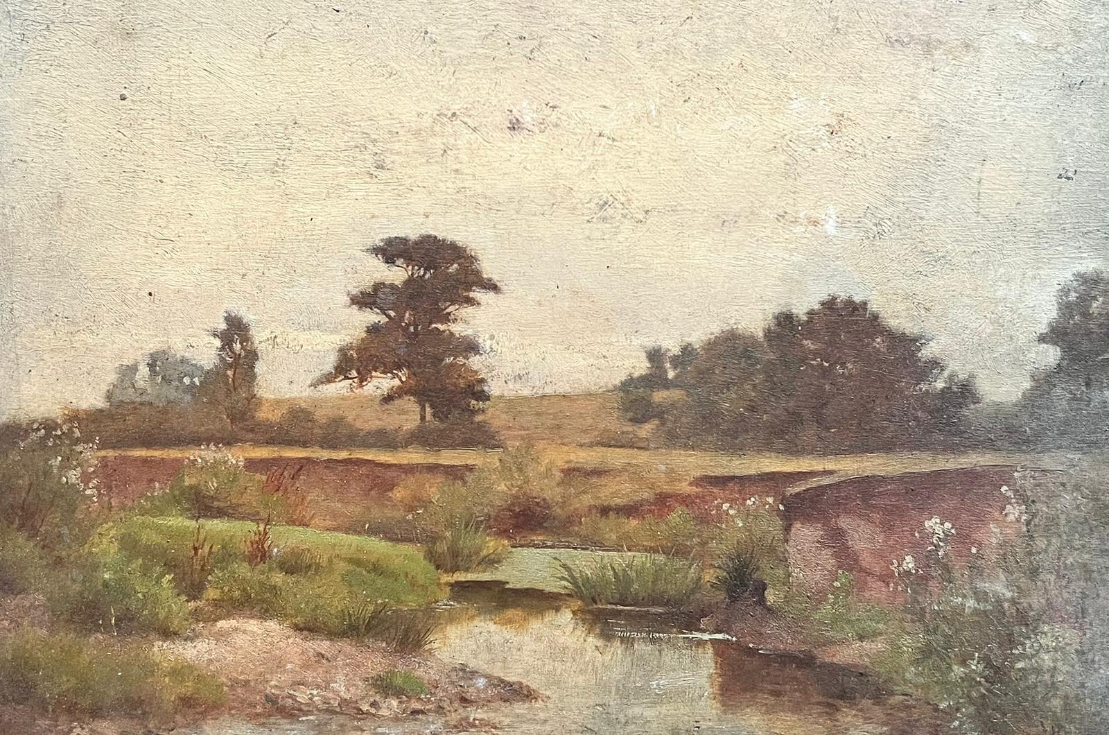 Antique English - Antique Victorian English River Flowing Through Field ...