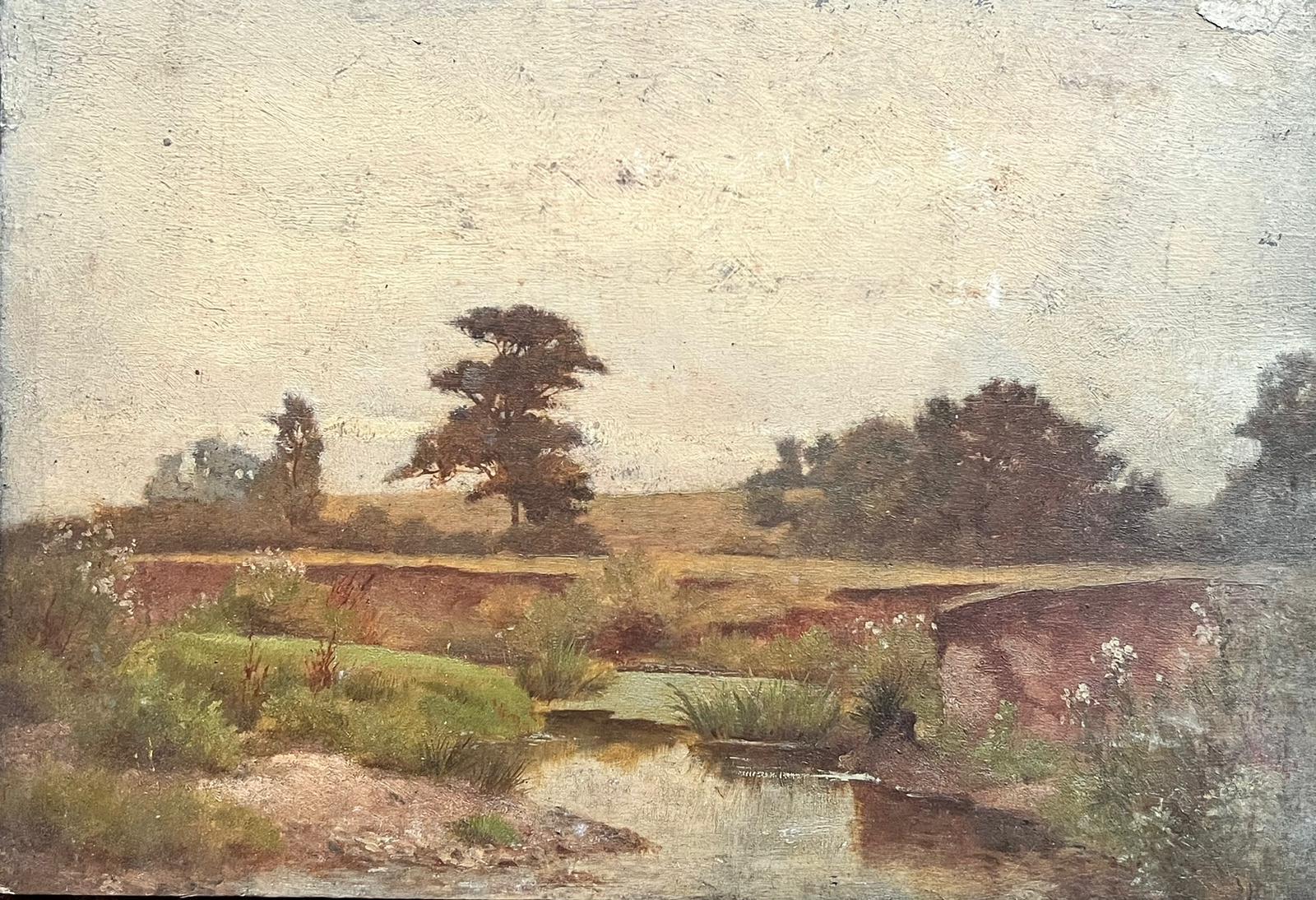 Antique English - Antique Victorian English River Flowing Through Field ...