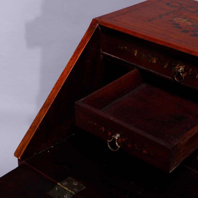 Antique English Adams Decorated Satinwood Drop-Front Desk, 18th-19th C ...