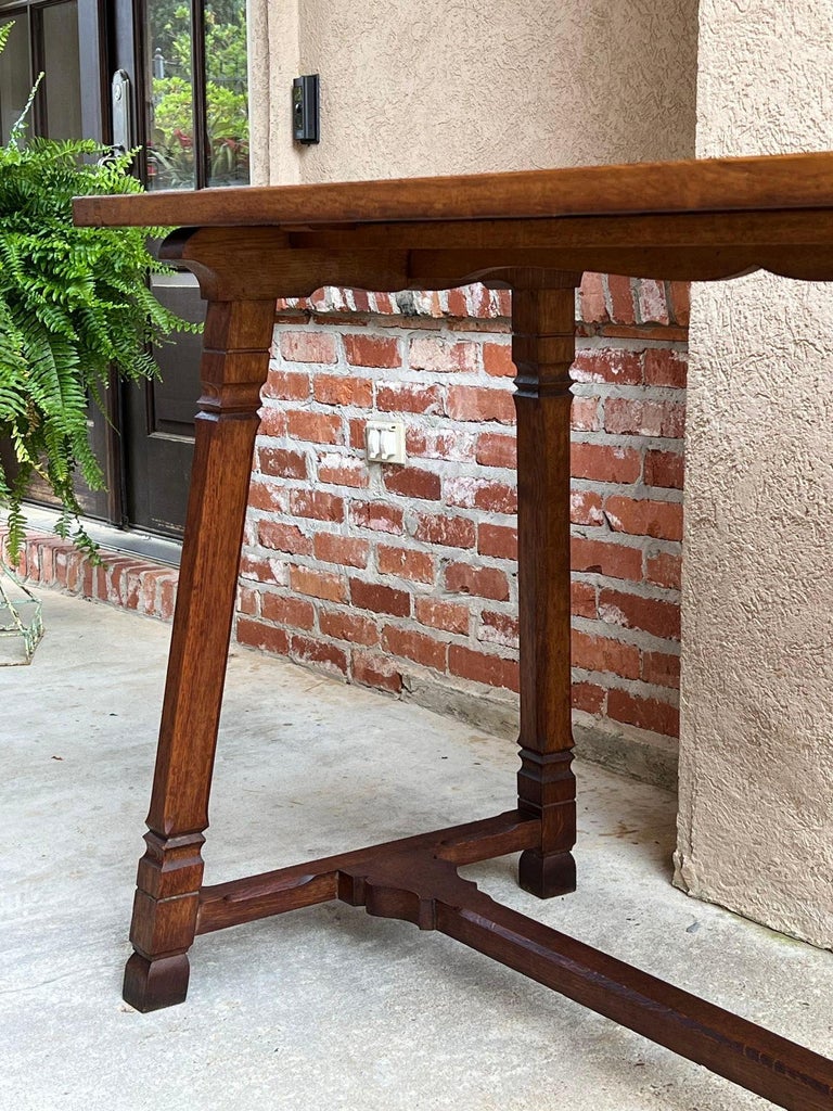 Antique English Altar Table Gothic Arts and Crafts Oak Console Foyer ...