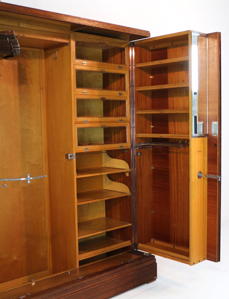 Antique English Art Deco Mahogany Gentleman’s Compactum Wardrobe by ...
