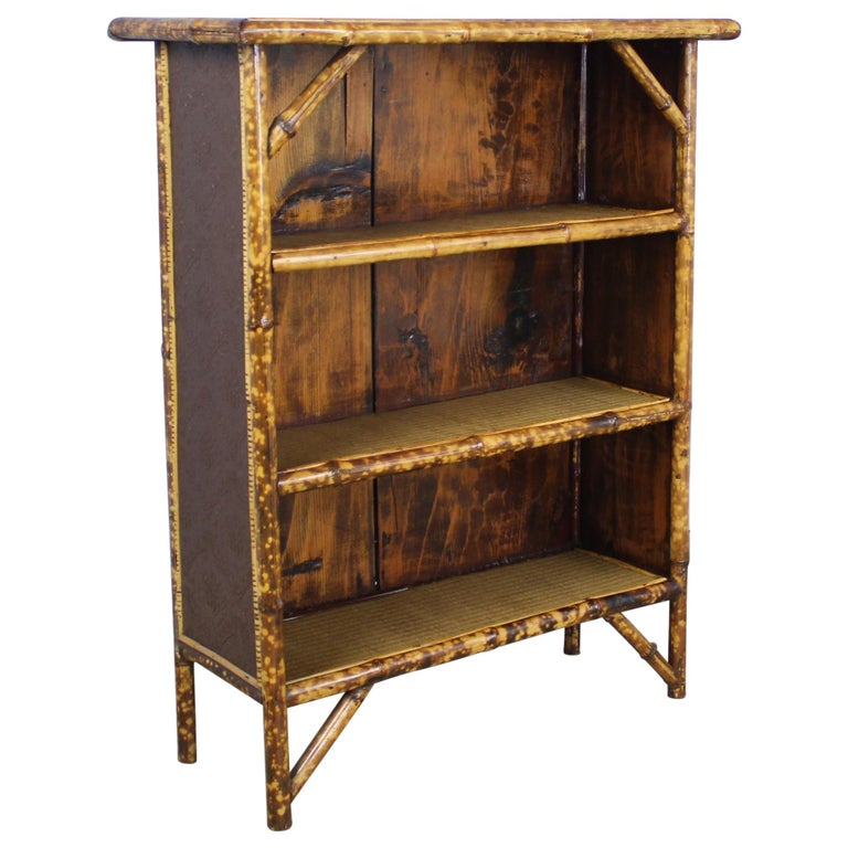 Antique English Bamboo Bookcase at 1stDibs | antique bamboo bookcase