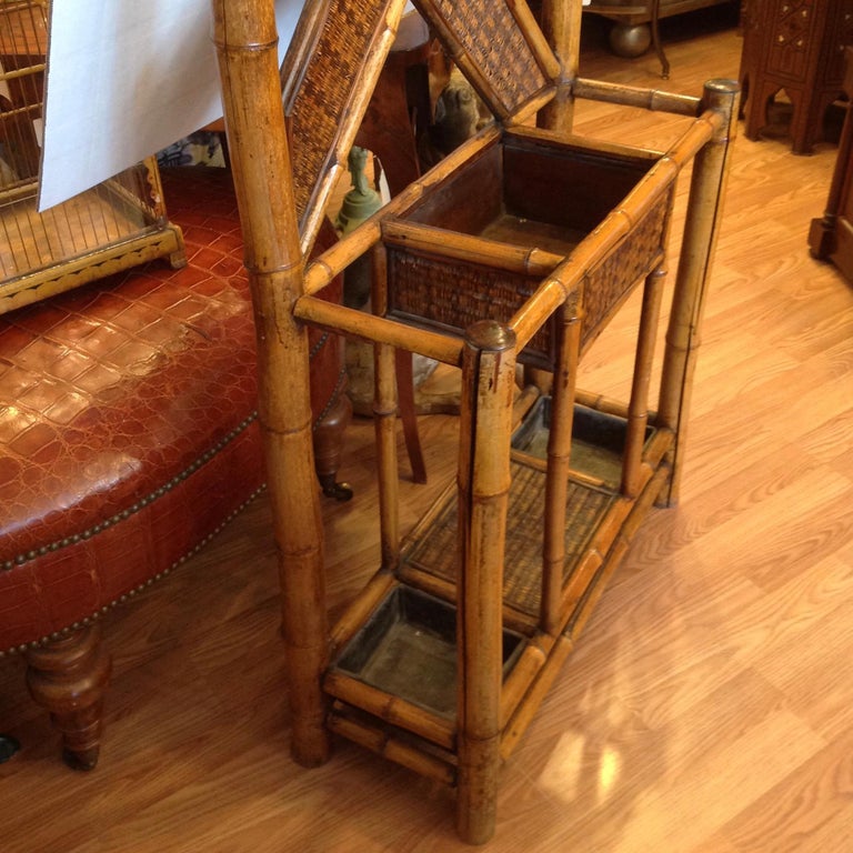 Antique English Bamboo Hall Stand at 1stdibs