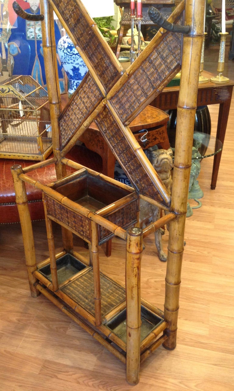 Antique English Bamboo Hall Stand at 1stdibs