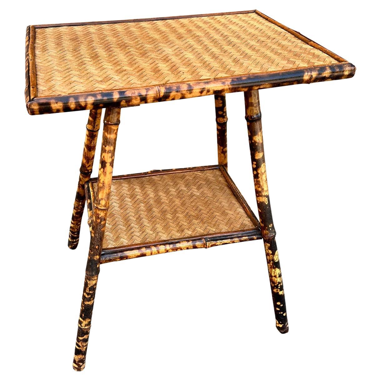 Antique English Bamboo Side Table For Sale at 1stDibs