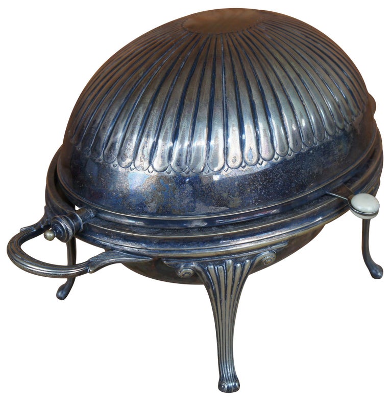 Antique English Barker Brothers Silver Plate Domed Warm Serving Chafing ...