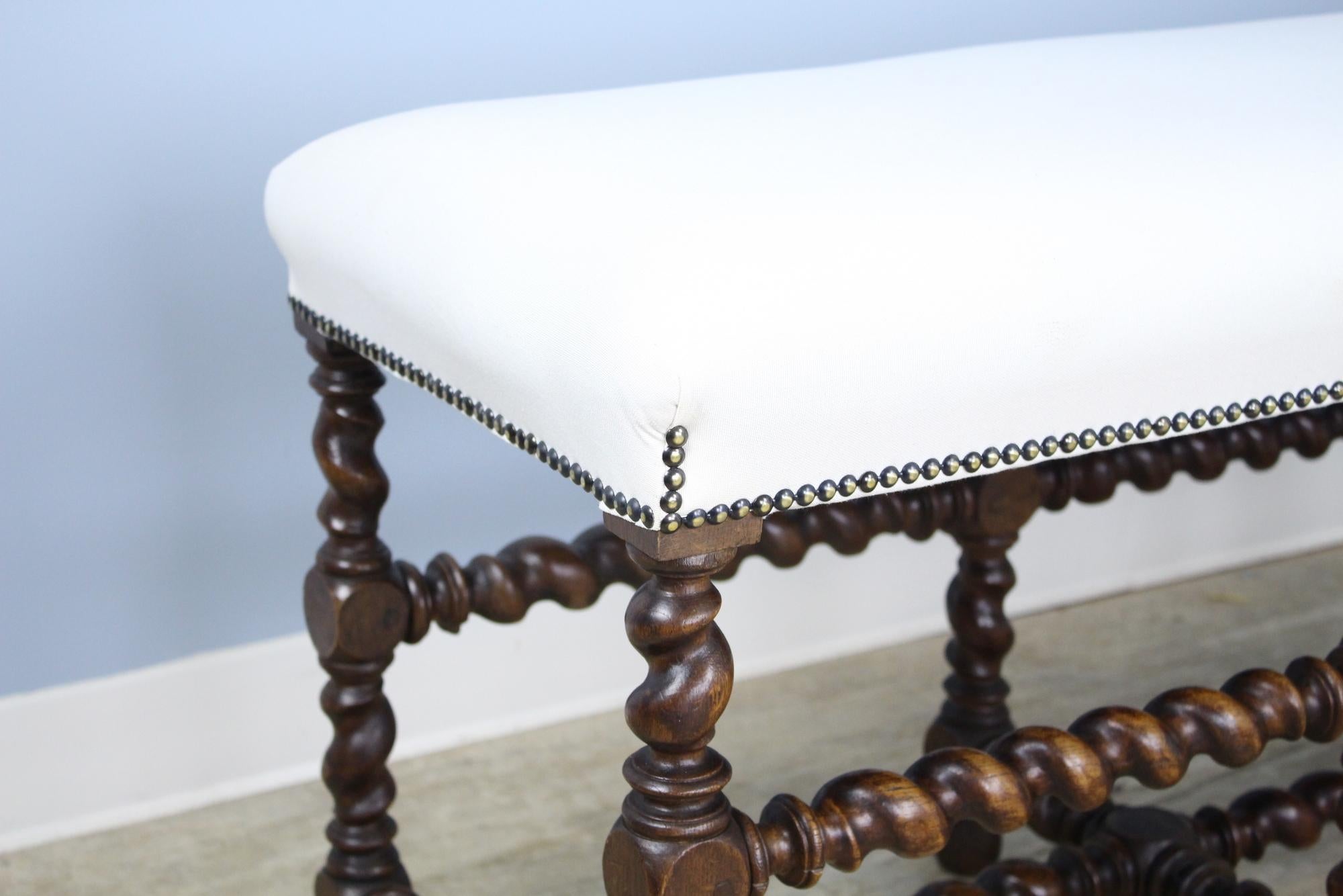 Antique English Barley Twist Long Stool at 1stDibs