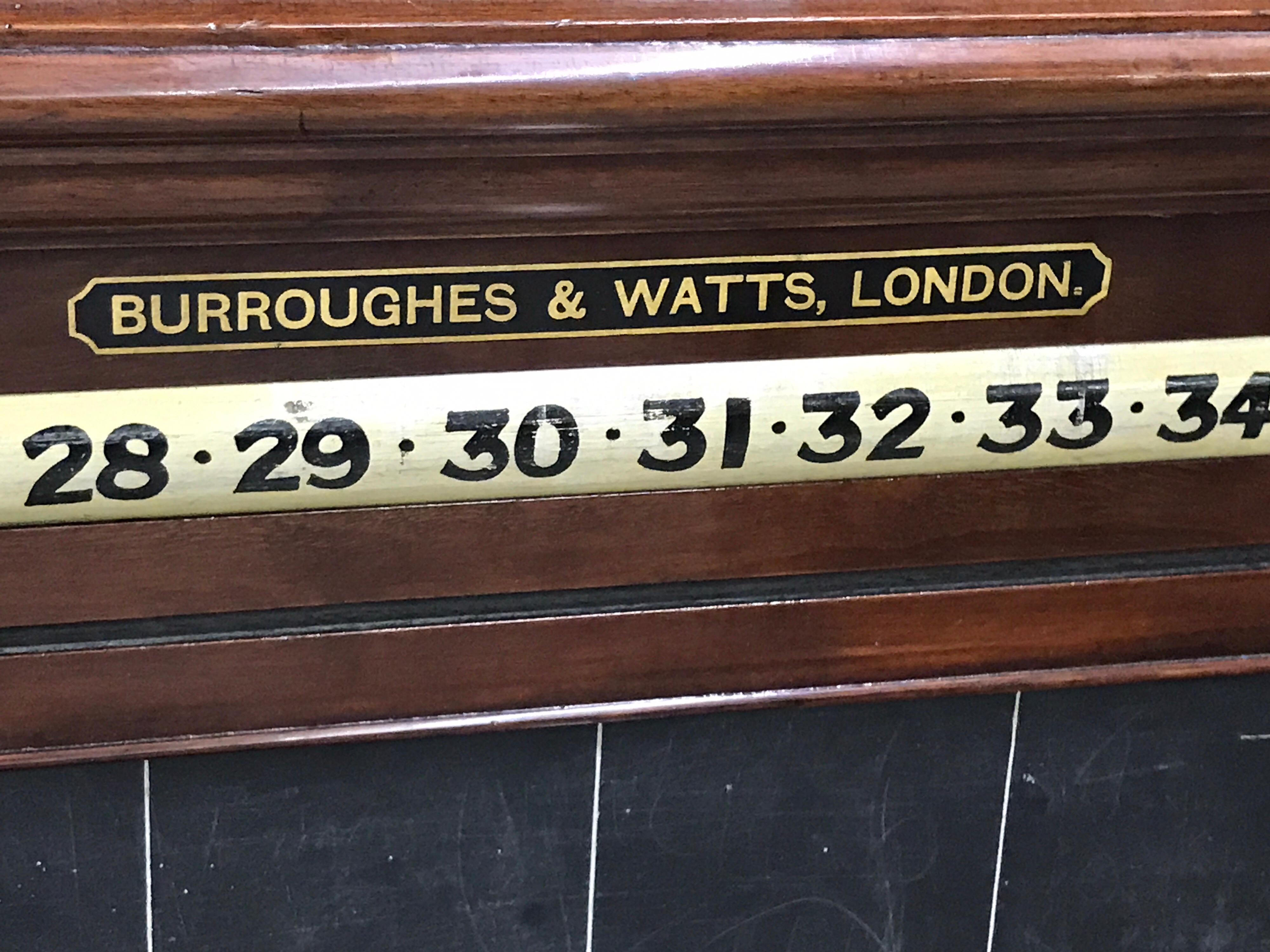 Antique English Billiards Score Board by Burroughes and Watts, London ...