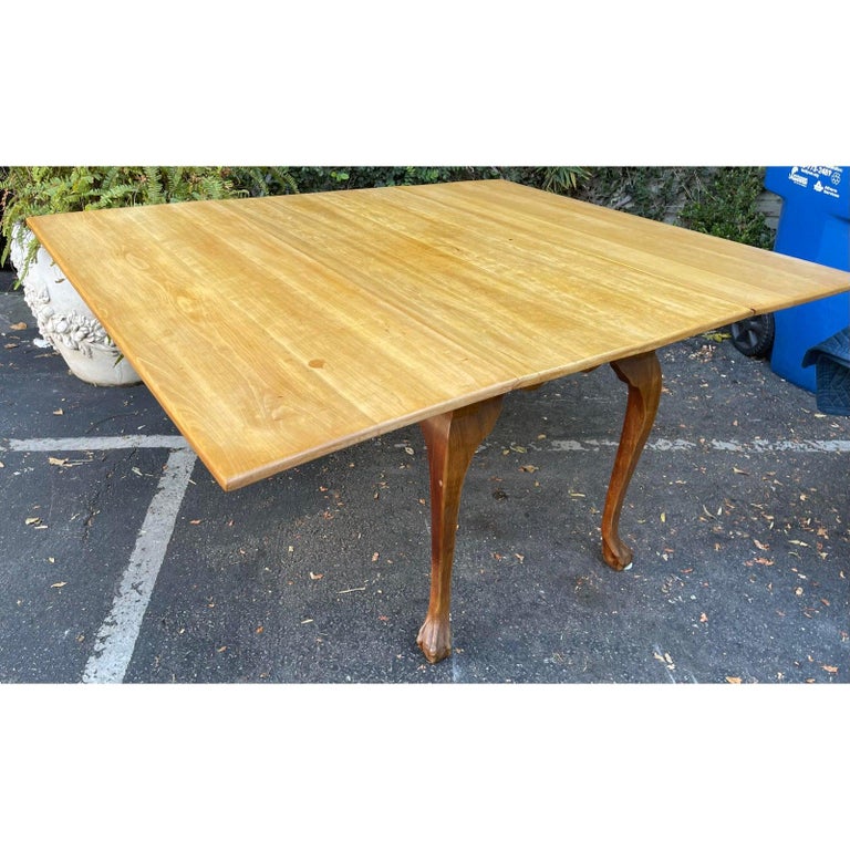 Antique English Bleached Mahogany Drop Leaf Dining Table, 18th Century ...