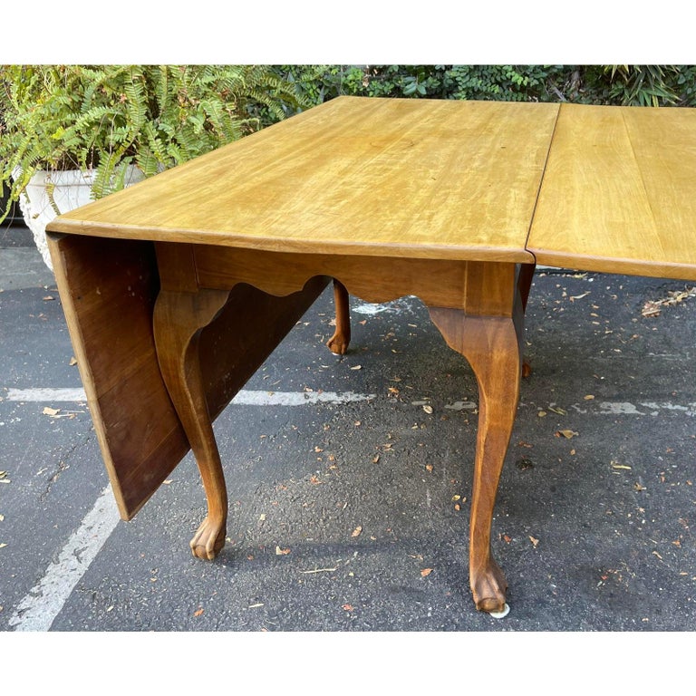 Antique English Bleached Mahogany Drop Leaf Dining Table, 18th Century ...