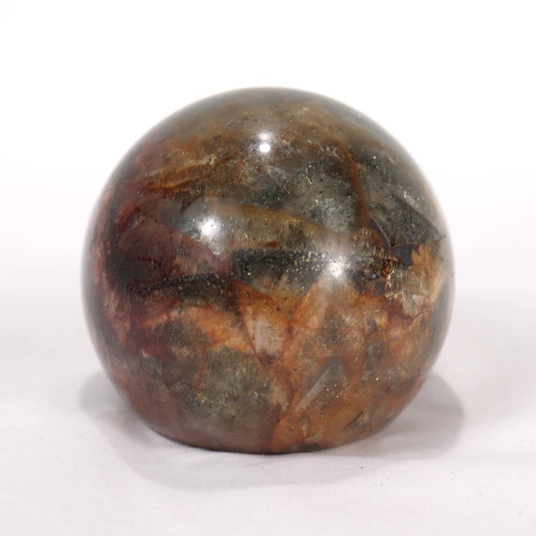 Antique English Blue John or Derbyshire Spar Egg Shaped Paperweight For ...