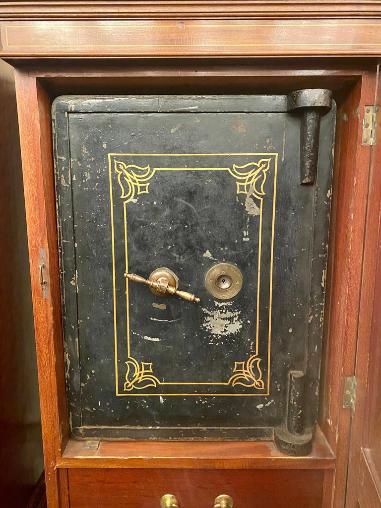 Antique English Bramah Mahogany Collector's Cabinet with Hidden Safe ...