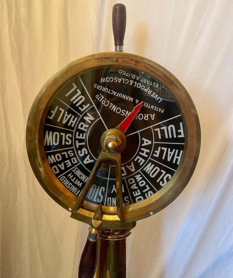 Antique English Brass "A. Robinson and Co." Ship's Working Telegraph ...