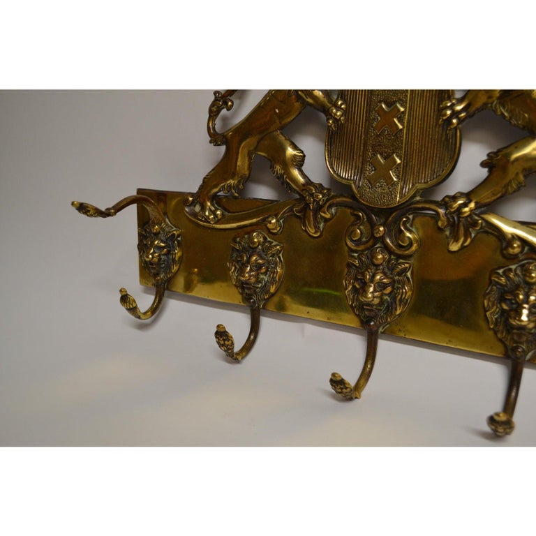 Antique English Brass Coat of Arms Hall Tree, Coat Rack, circa 1860 at ...