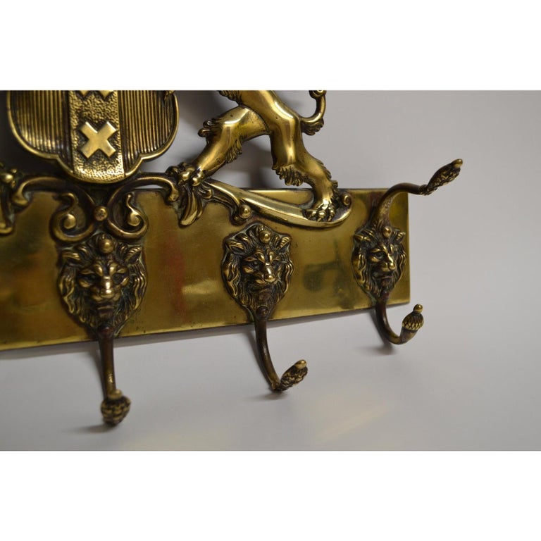 Antique English Brass Coat of Arms Hall Tree, Coat Rack, circa 1860 at ...