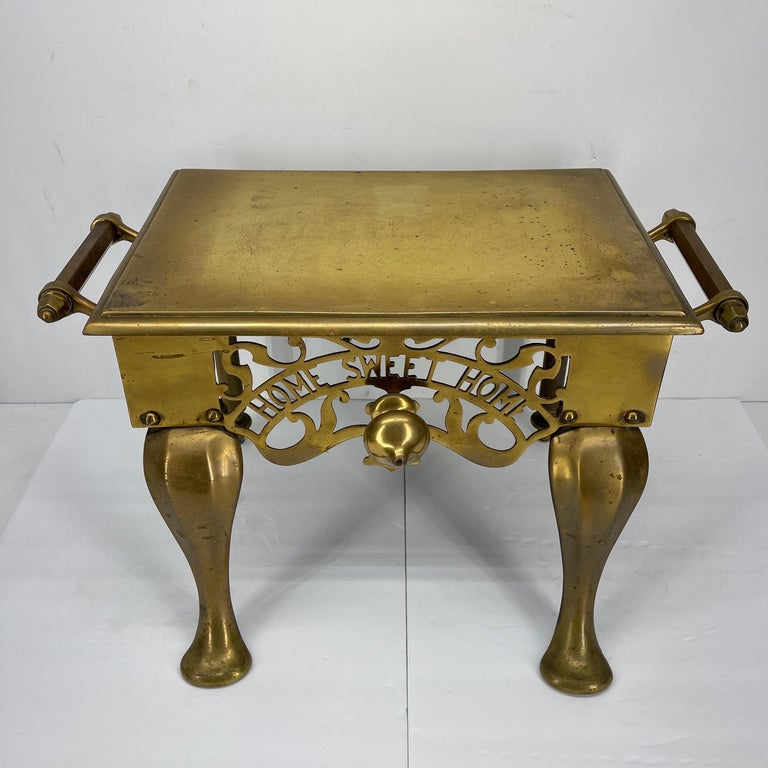 Antique English Brass Fireplace Trivet Ottoman or Stool For Sale at 1stDibs
