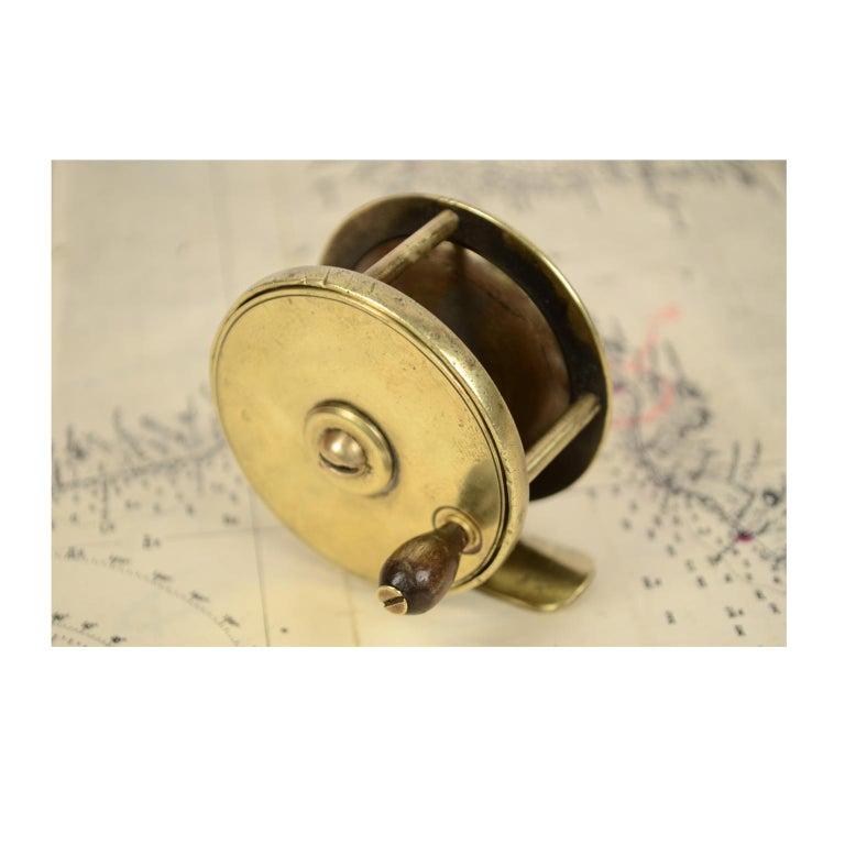Antique English Brass Fishing Reel Made in the Early 1900s at 1stDibs