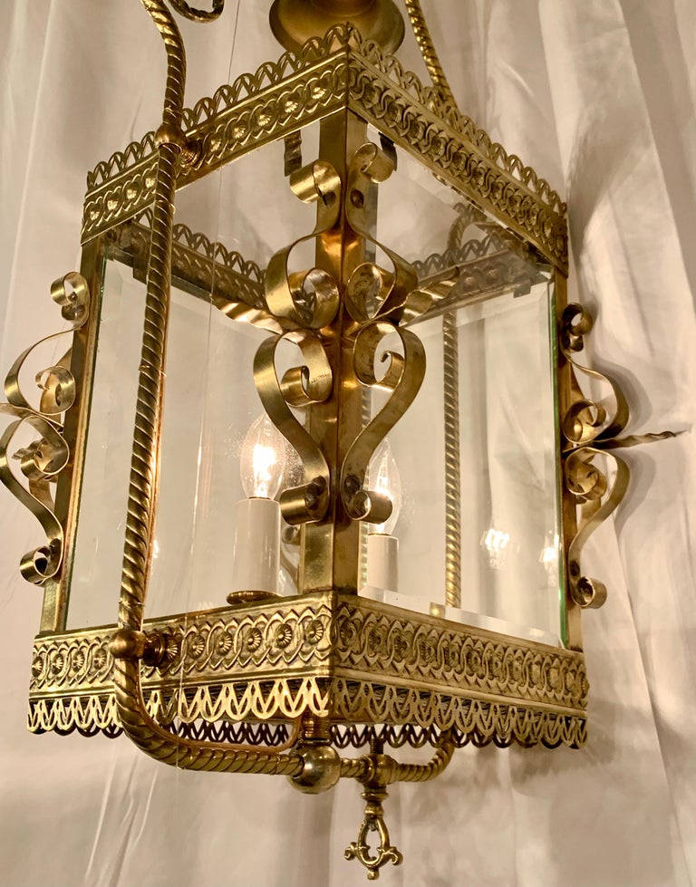 Antique English Brass Gas Lantern, Circa 1870-1880 at 1stDibs