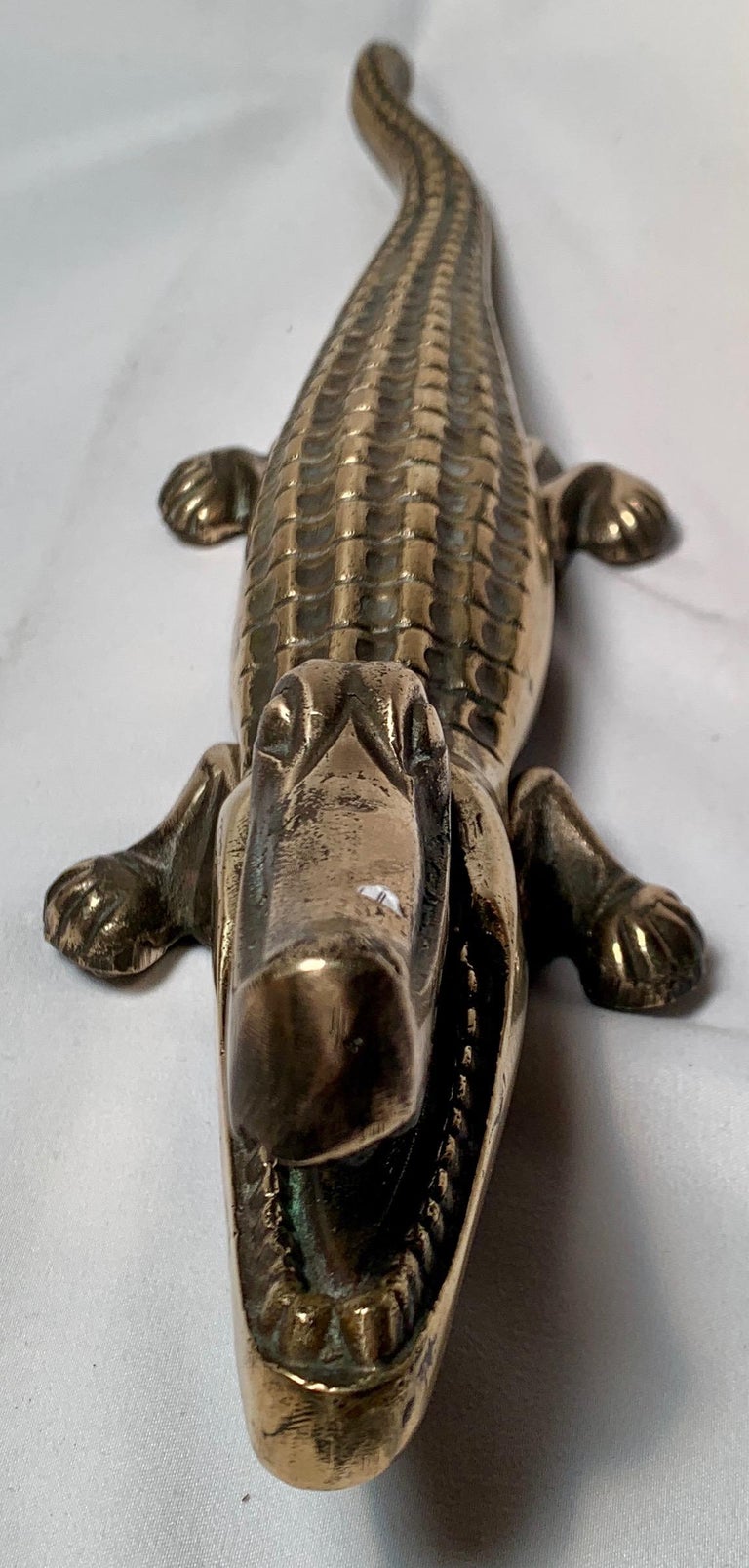 Antique English Brass Nutcracker Alligator at 1stDibs