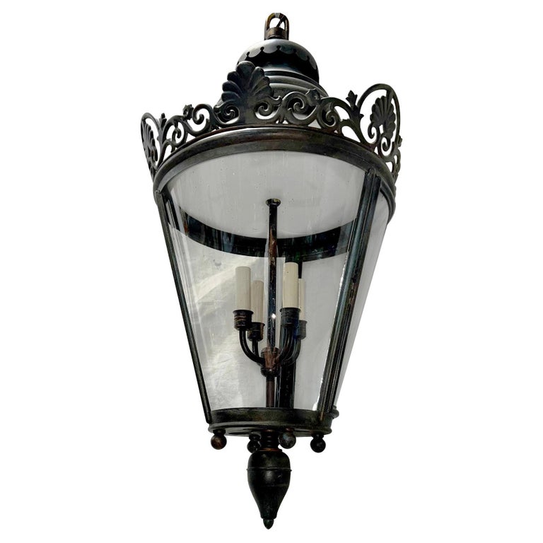 Antique English Bronze Lantern For Sale at 1stDibs